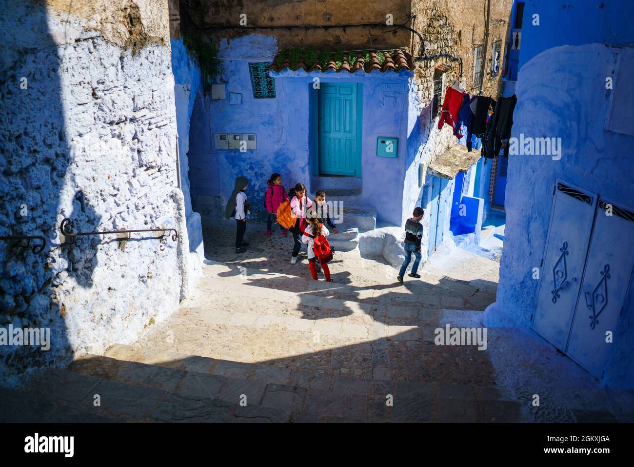Street scene in the Chefchaouen, Morocco, Africa Stock Photo - Alamy
