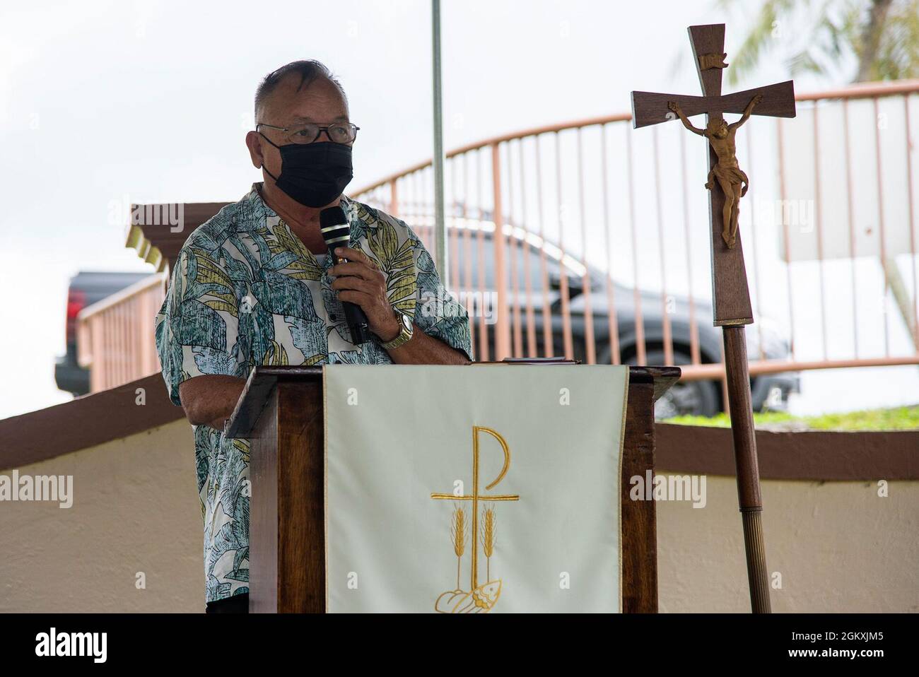 SANTA RITA, Guam (July 20, 2021) - Santa Rita Mayor Dale Alvarez offers ...