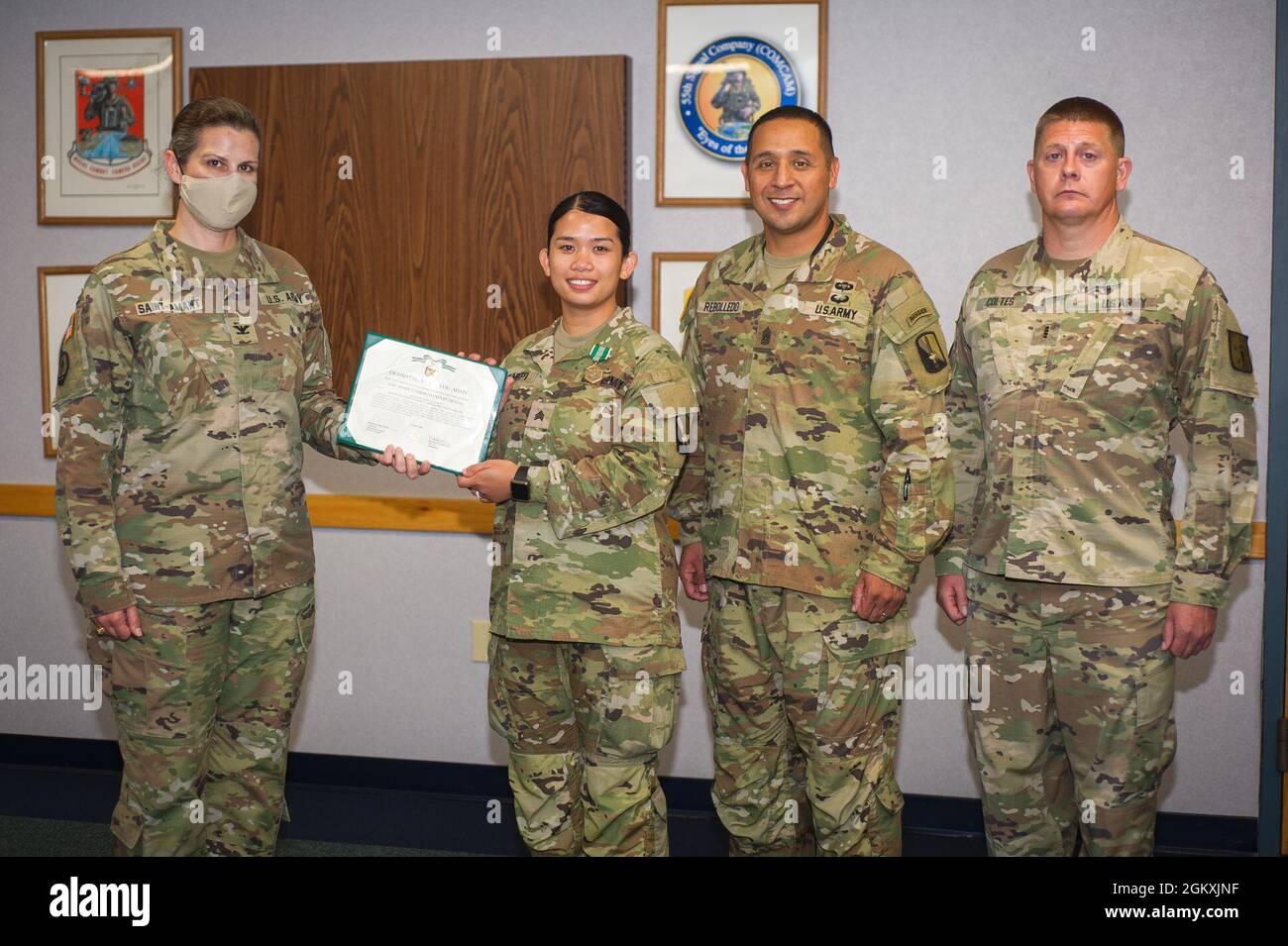 From left, U.S. Army Col. Darcy Saint-Amant, Sgt. Angelu Legaspi, Cmd ...