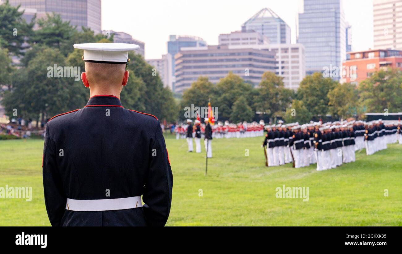 A hoster watches as the companies “Fix bayonets” during a Tuesday ...