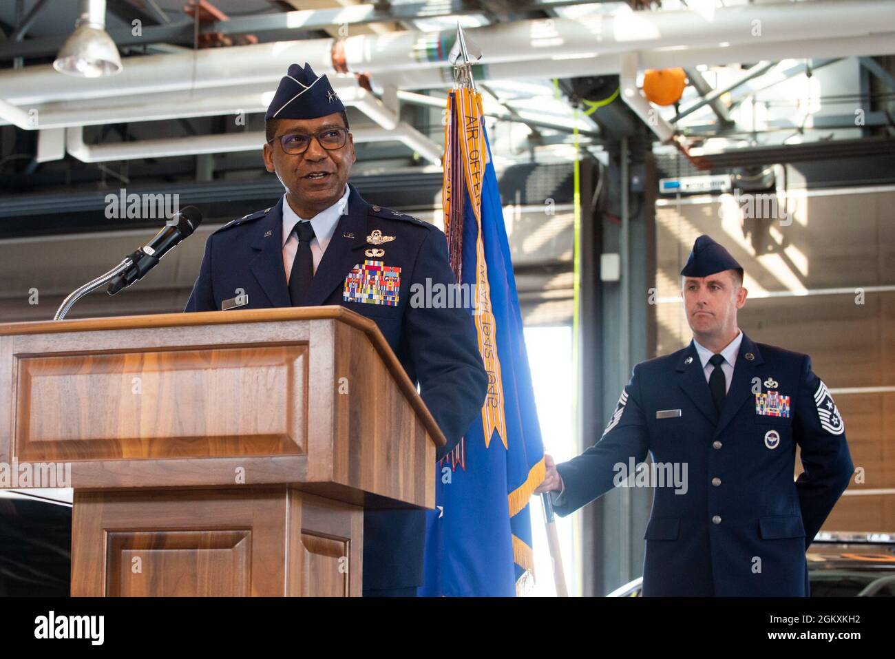 U.S. Air Force Maj. Gen. Randall Reed, left, Third Air Force commander ...