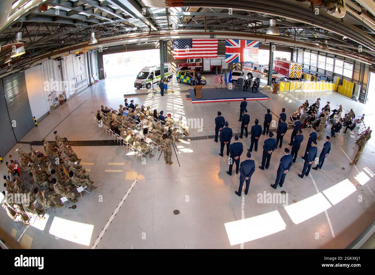 U.S. Air Force Maj. Gen. Randall Reed, center, Third Air Force ...