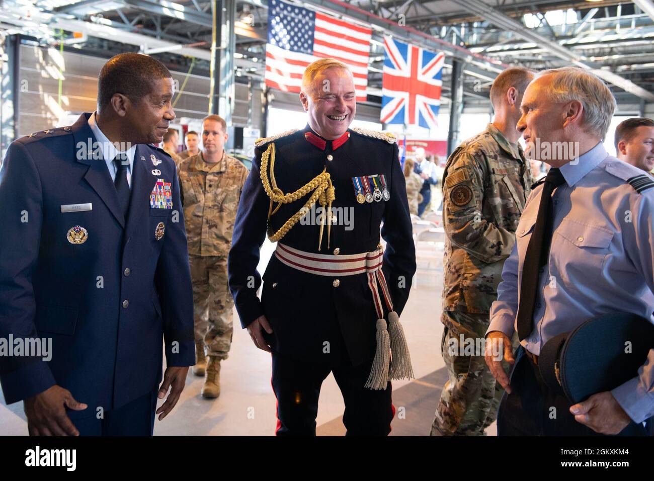 U.S. Air Force Maj. Gen. Randall Reed, left, Third Air Force commander ...