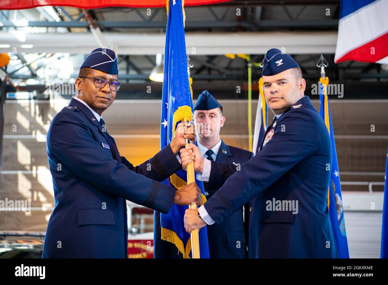 U.S. Air Force Maj. Gen. Randall Reed, left, Third Air Force commander ...