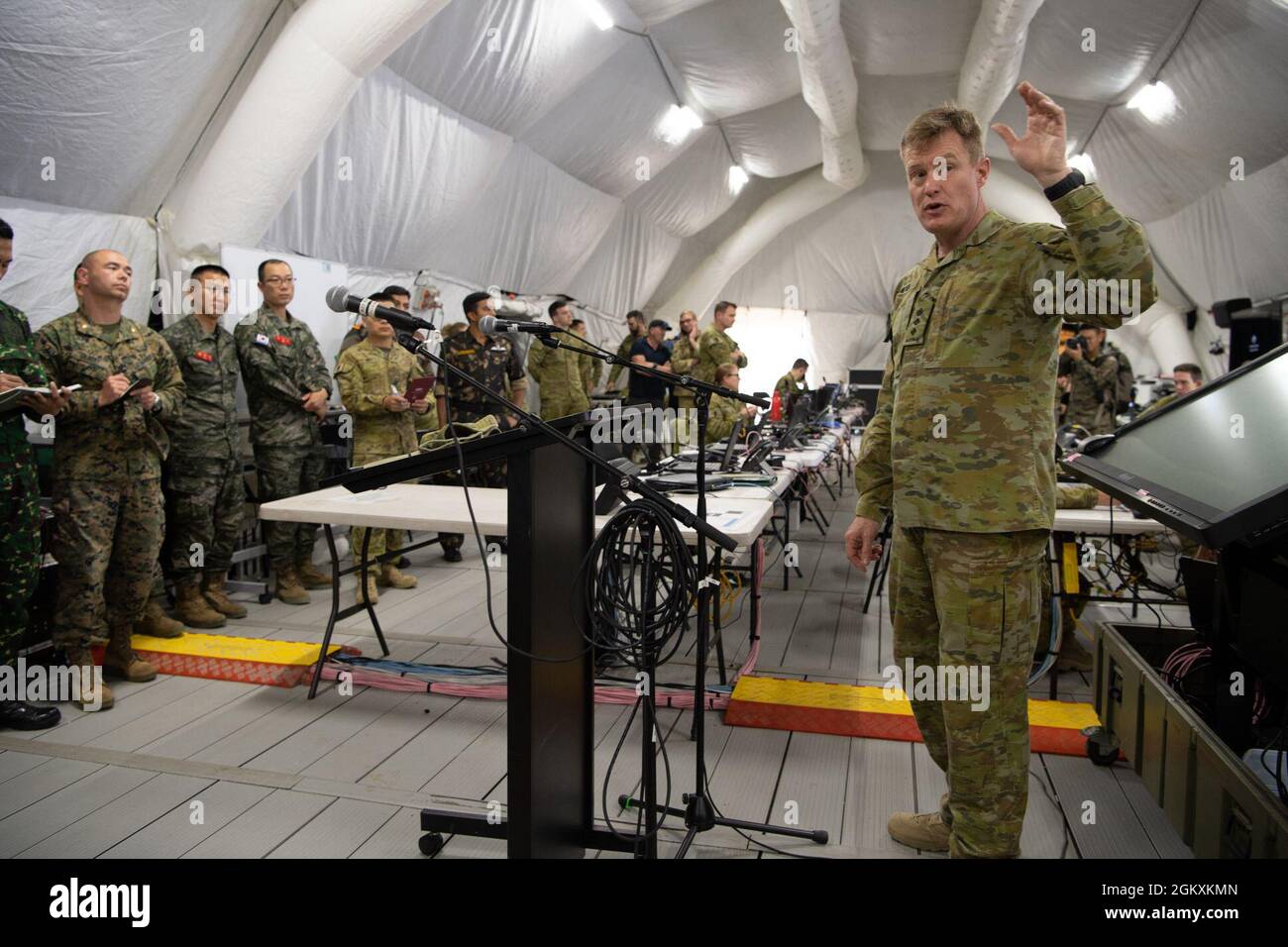 Australian Army Col. James Hunter, Chief of Staff of the Deployment ...