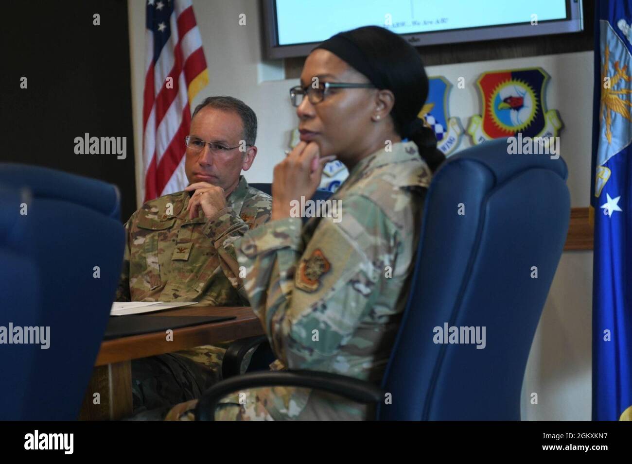 Col. Nate Vogel, 22nd Air Refueling Wing commander, and Chief Master ...