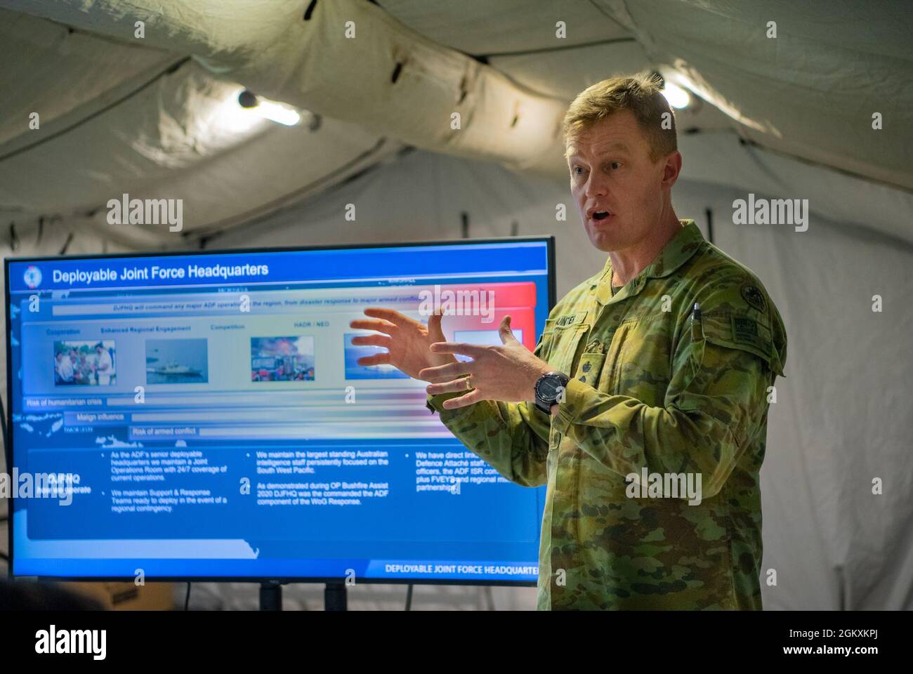 Australian Army Col. James Hunter, Chief of Staff of the Deployment ...