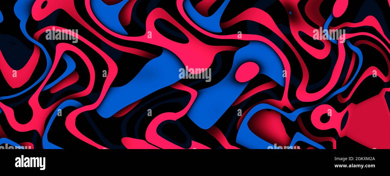 Bright multicolor curved lines background. Shiny neon wavy pattern ...