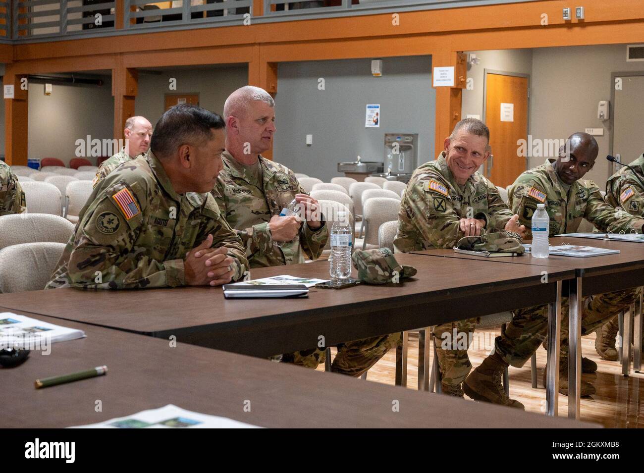 Lt. Gen. Antonio Aguto, the commander of First Army, far left, briefs ...