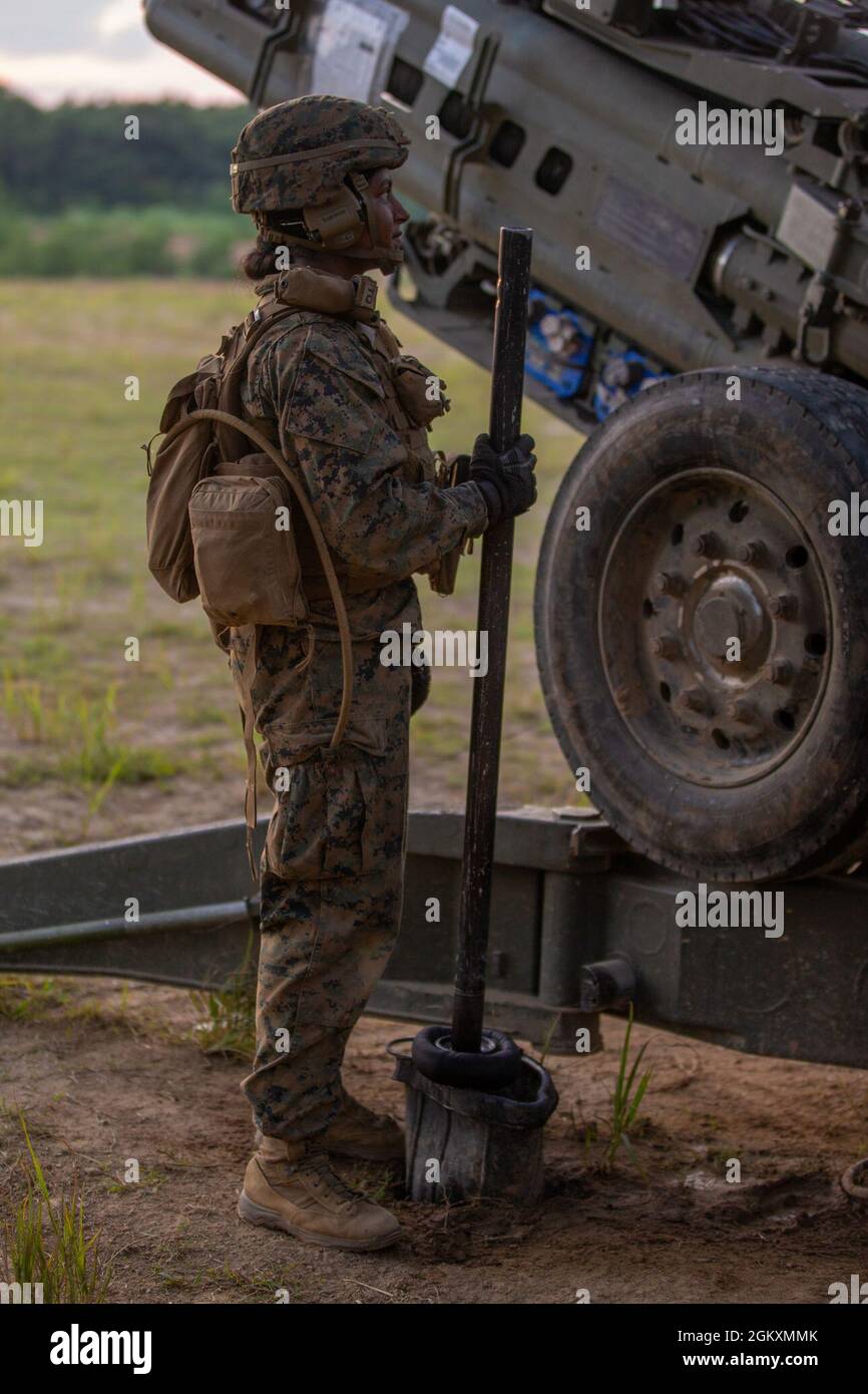 U.S. Marines with 3d Battalion, 12th Marines, 3d Marine Division, load ...