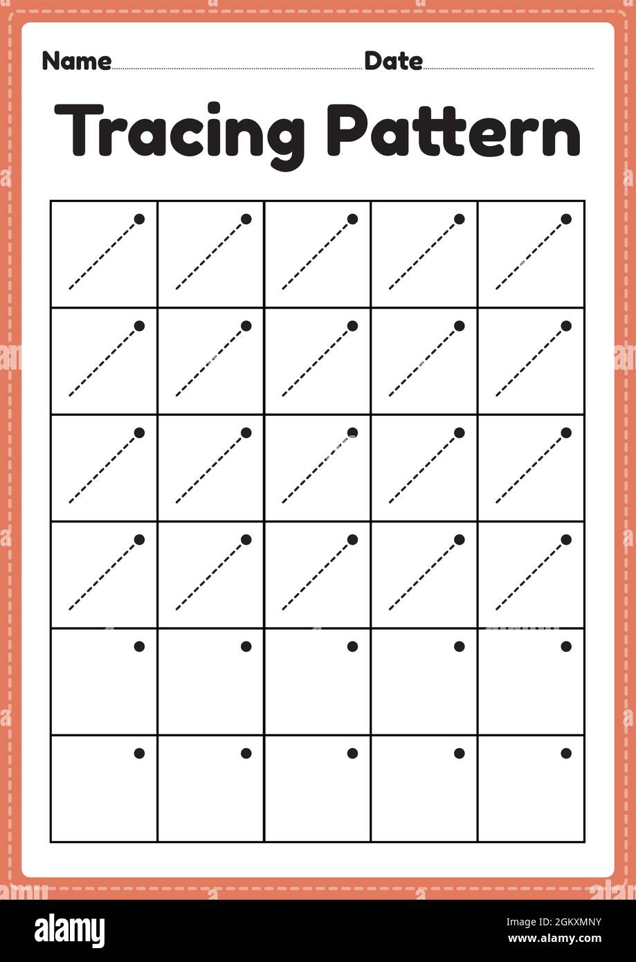 Tracing Pattern Right Slanting Lines Worksheet For Kindergarten 