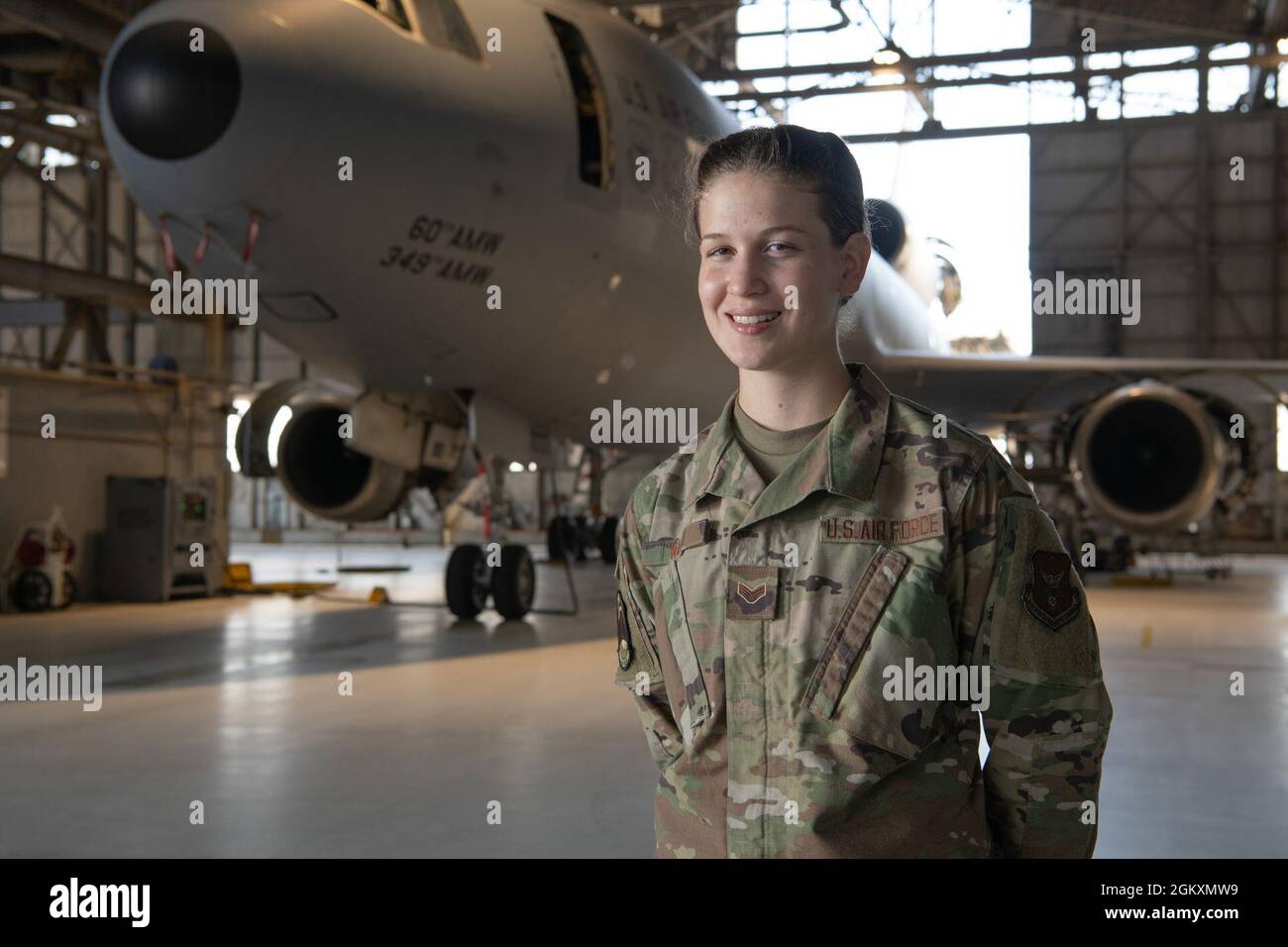 Senior Airman Ashley Walsh of the 349th Maintenance Group performs ...