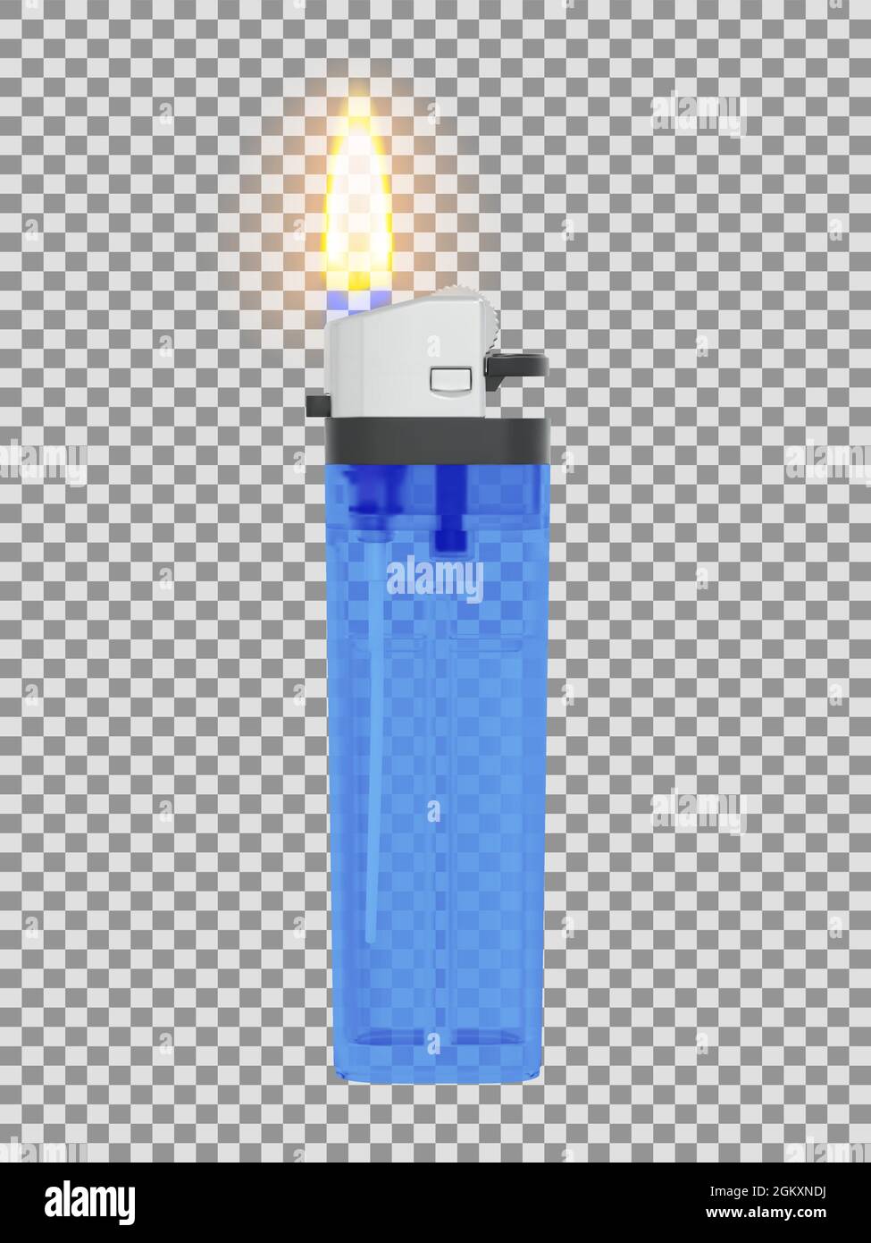 Plastic transparent lighter with lit flame Stock Vector Image & Art - Alamy