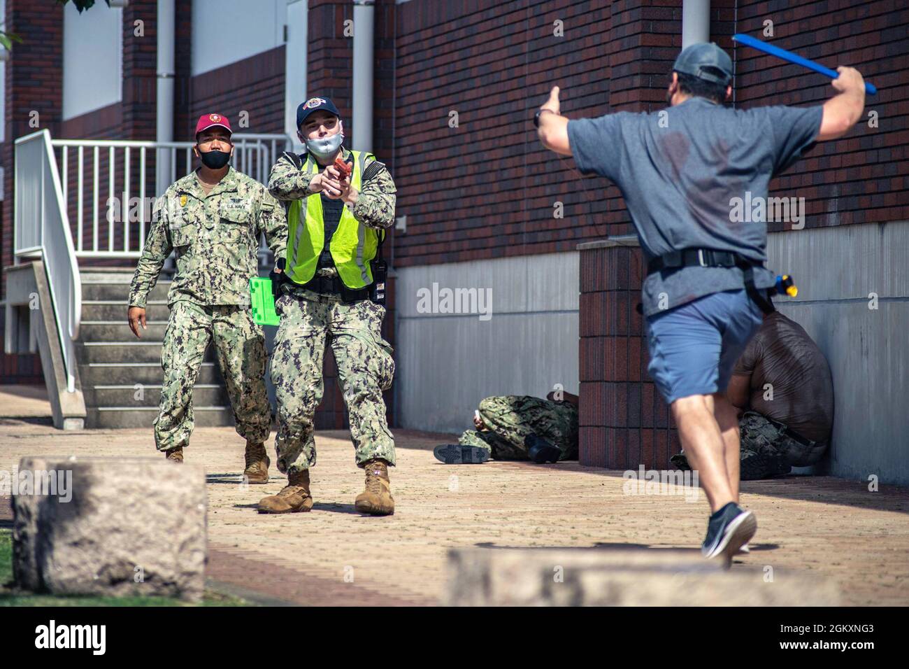 Master-at-Arms 1st Class Christopher Bautista assesses Master-at-Arms ...