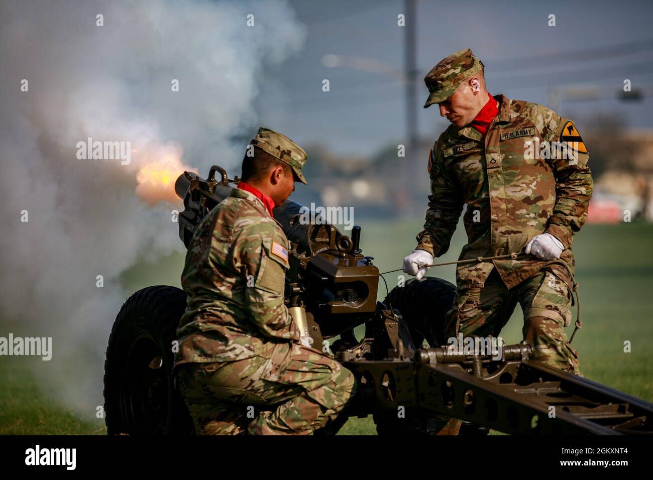 The 1st Cavalry Division honor guard along with 1st Cav. Div. brigade ...