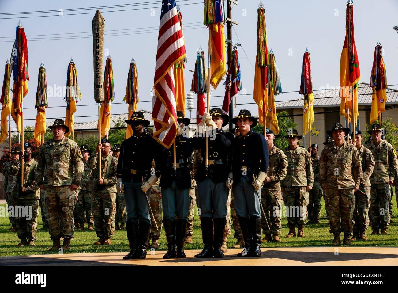The 1st Cavalry Division honor guard along with 1st Cav. Div. brigade ...