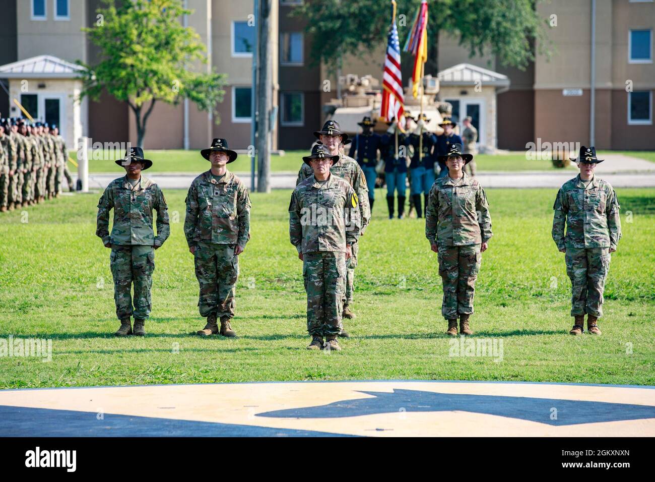 The 1st Cavalry Division honor guard along with 1st Cav. Div. brigade ...