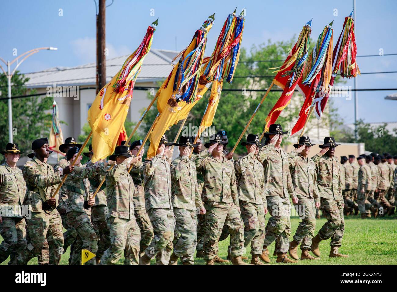 The 1st Cavalry Division honor guard along with 1st Cav. Div. brigade ...