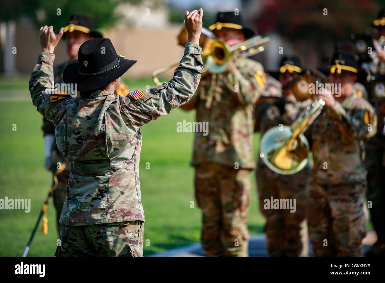 The 1st Cavalry Division band performs the Army song during the 1st ...