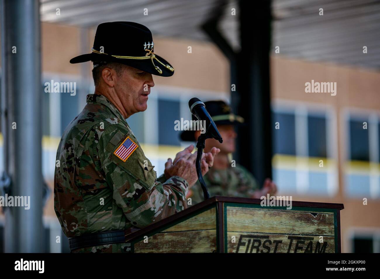 Gen. Robert Pat White, III Corps and Fort Hood commanding general gives ...