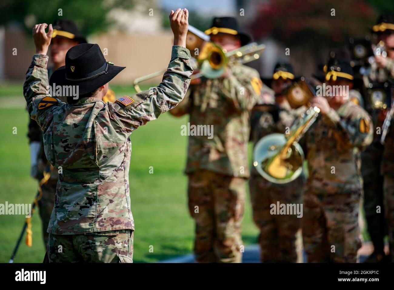 The 1st Cavalry Division honor guard along with 1st Cav. Div. brigade ...