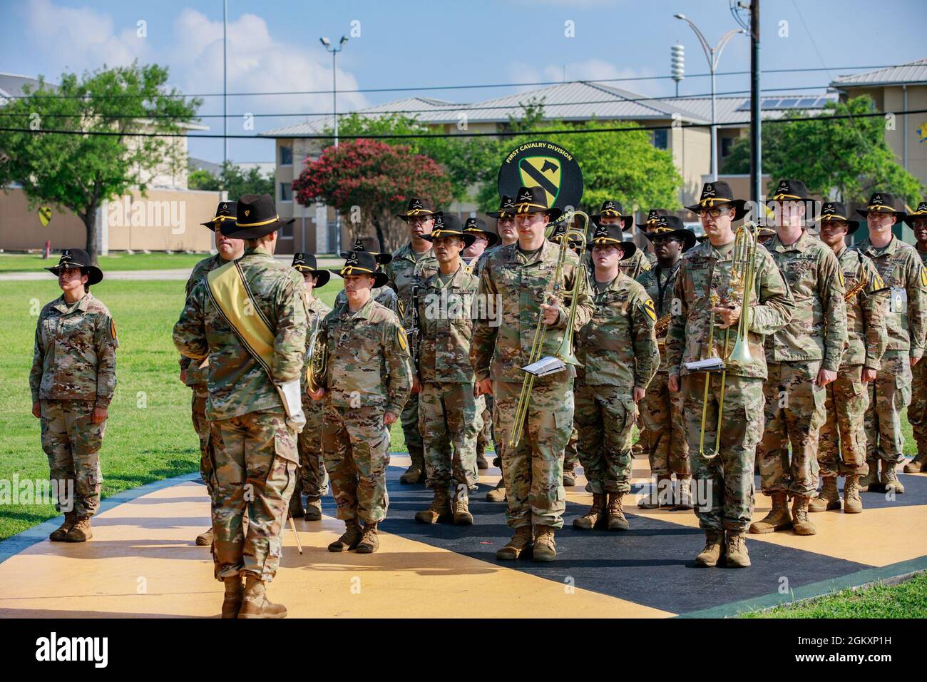 The 1st Cavalry Division honor guard along with 1st Cav. Div. brigade ...