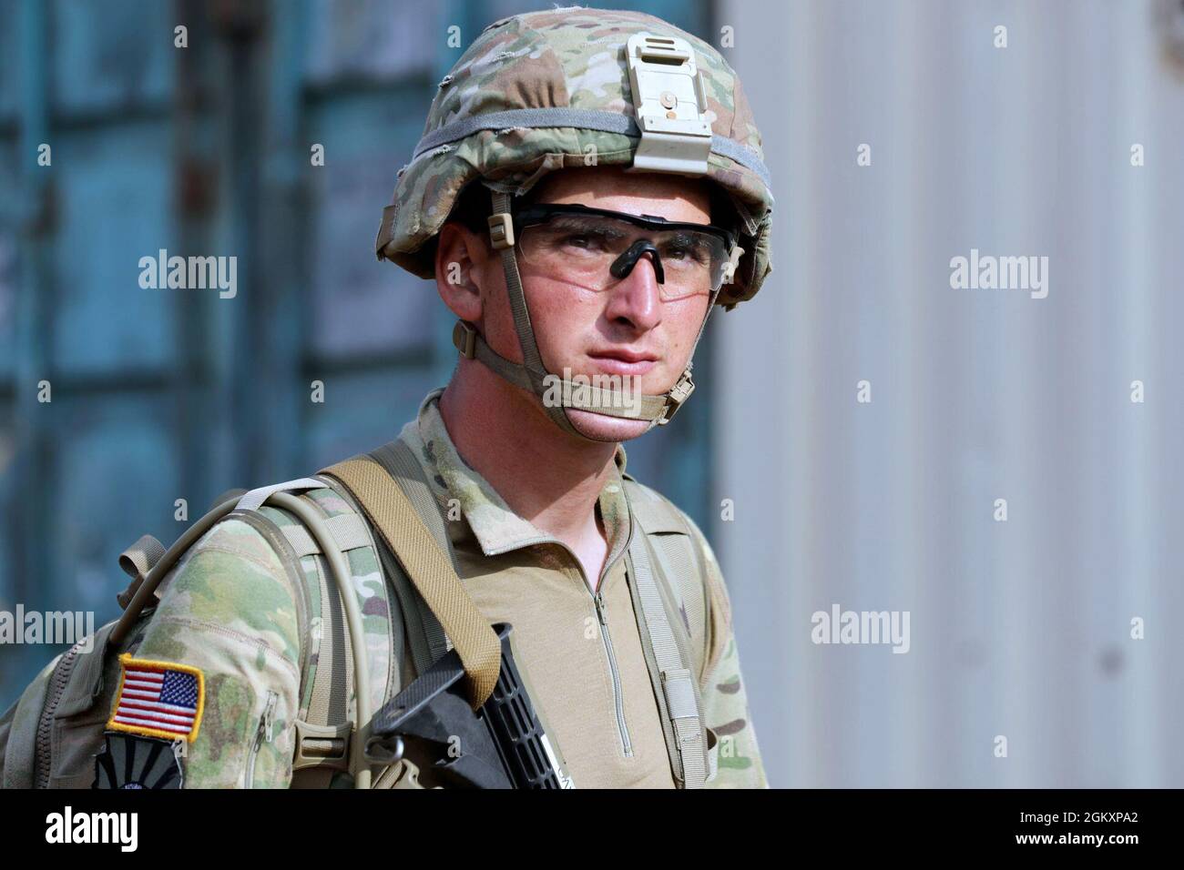 Spc. Adam Barlow, with 65th Field Artillery Brigade, Utah National ...