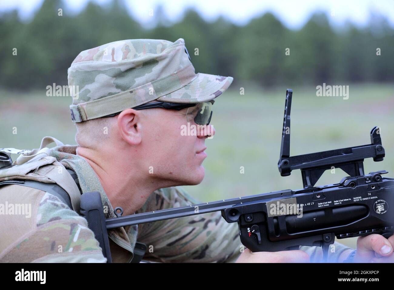 Spc. Henry Brucken, 1-151 Infantry, Indiana National Guard, fires a ...