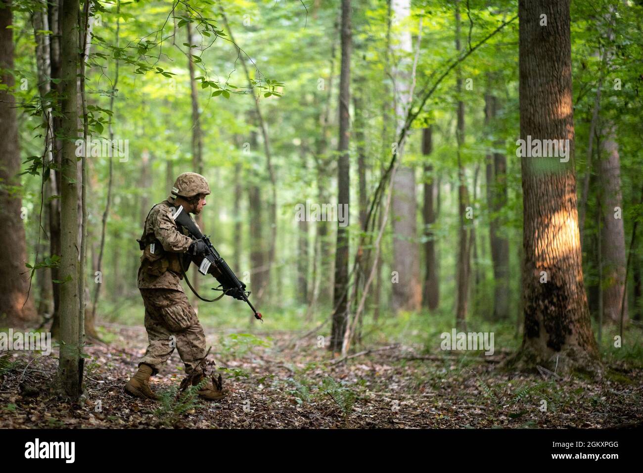 A U.S. Marine Corps officer candidate with Delta Company participates ...
