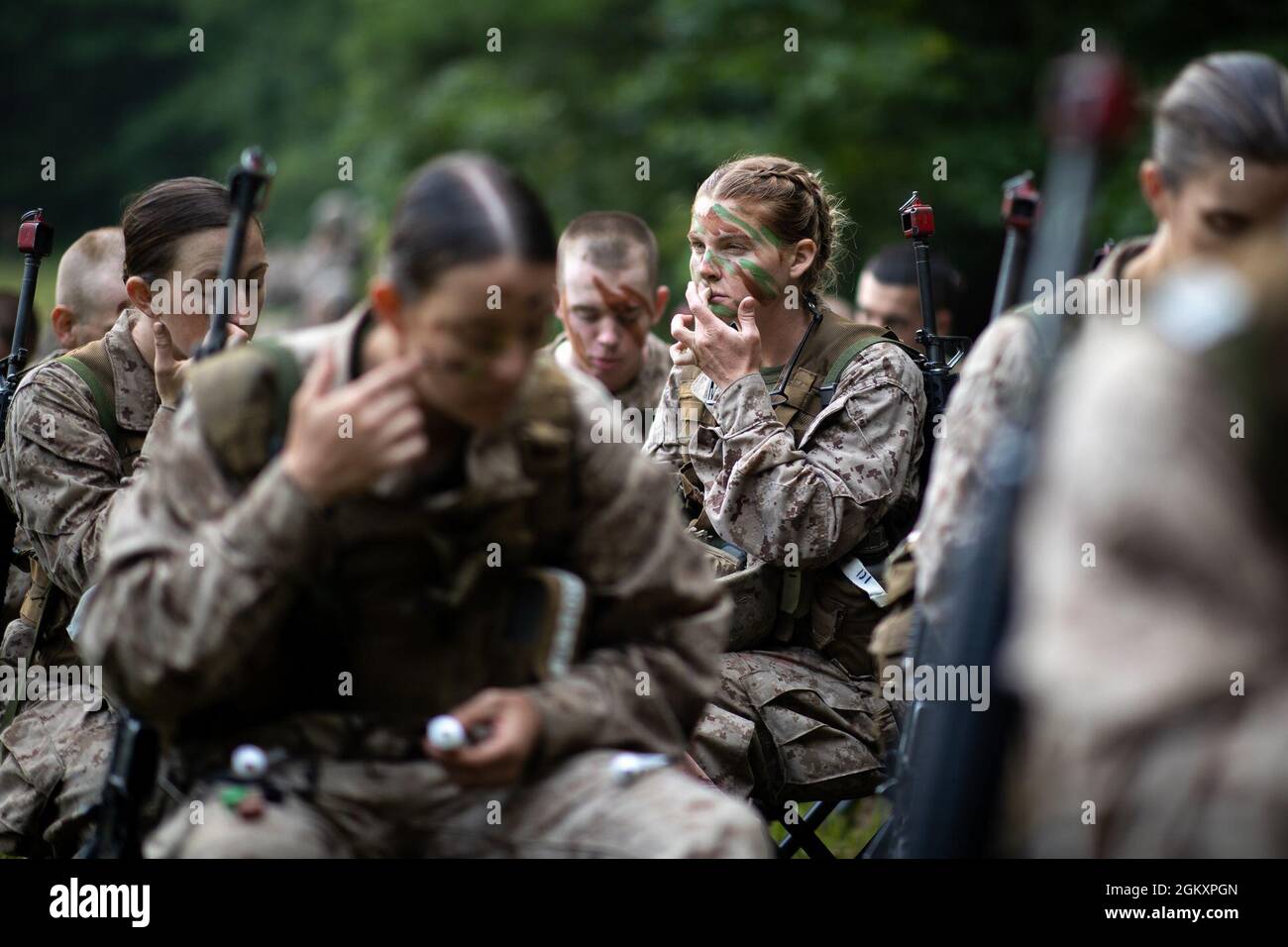 U.S. Marine Corps officer candidates with Delta Company apply ...