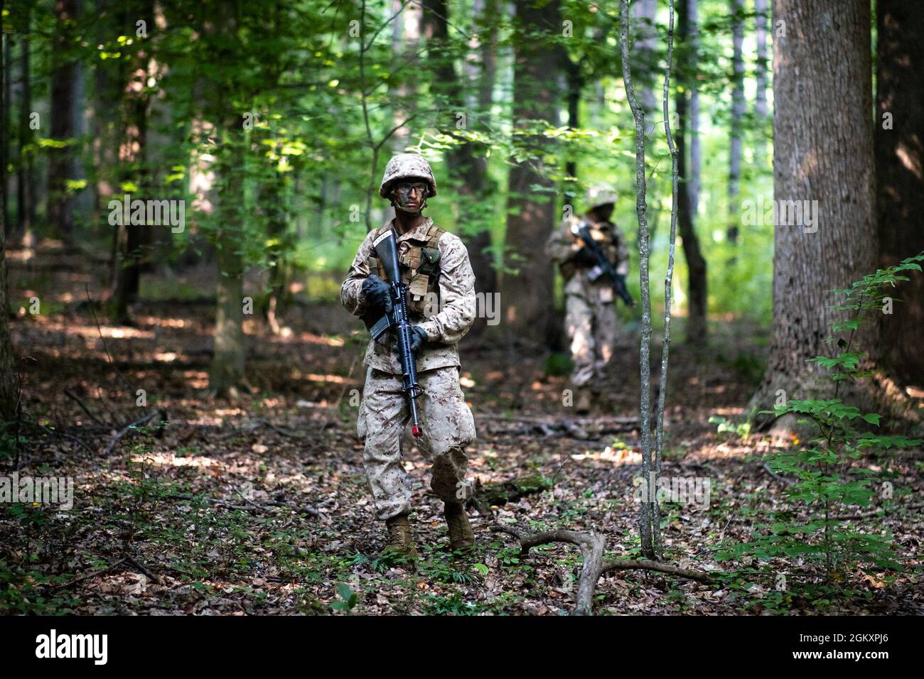 A U.S. Marine Corps officer candidate with Delta Company participates ...