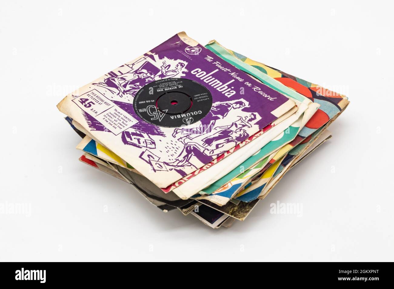 assorted seven inch single vinyl 45rpm records in colourful paper ...