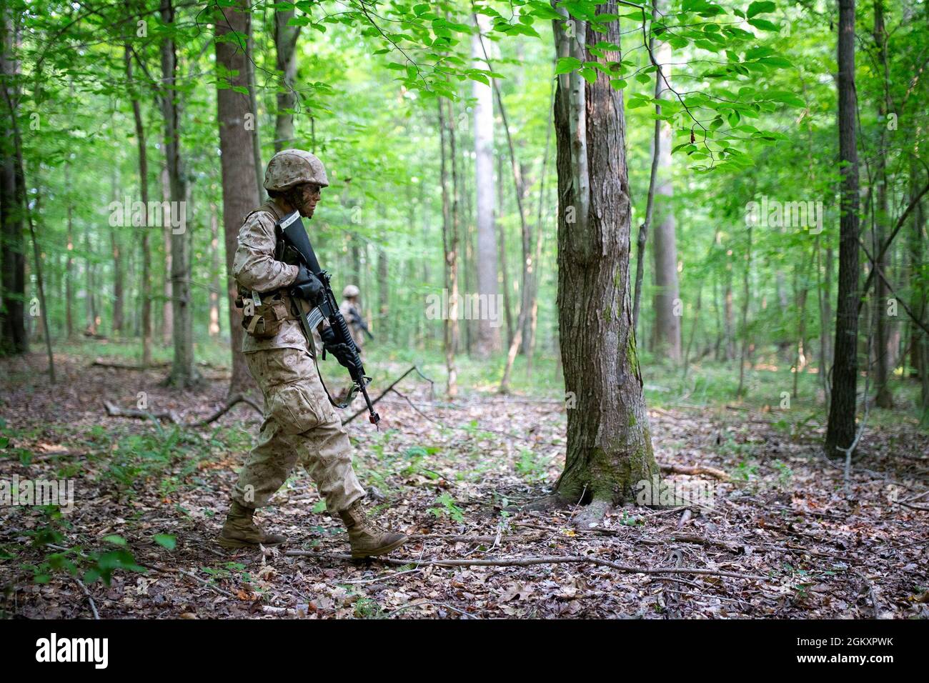 A U.S. Marine Corps officer candidate with Delta Company participates ...