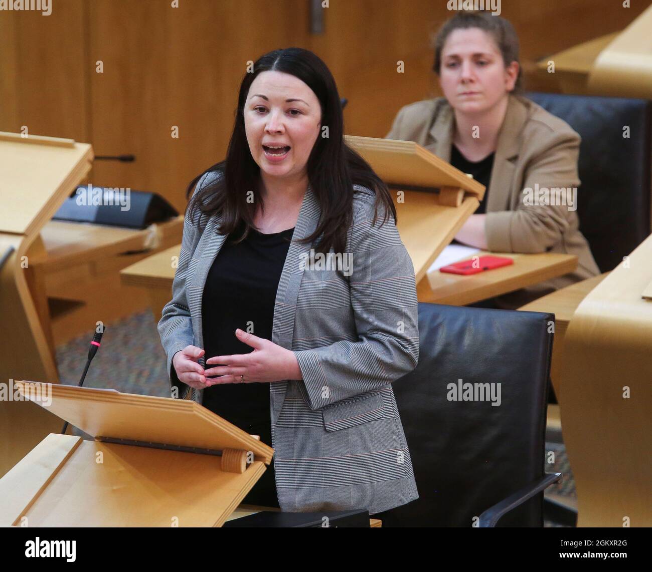 Monica Lennon MSP Scottish Labour during Scottish Conservative and ...
