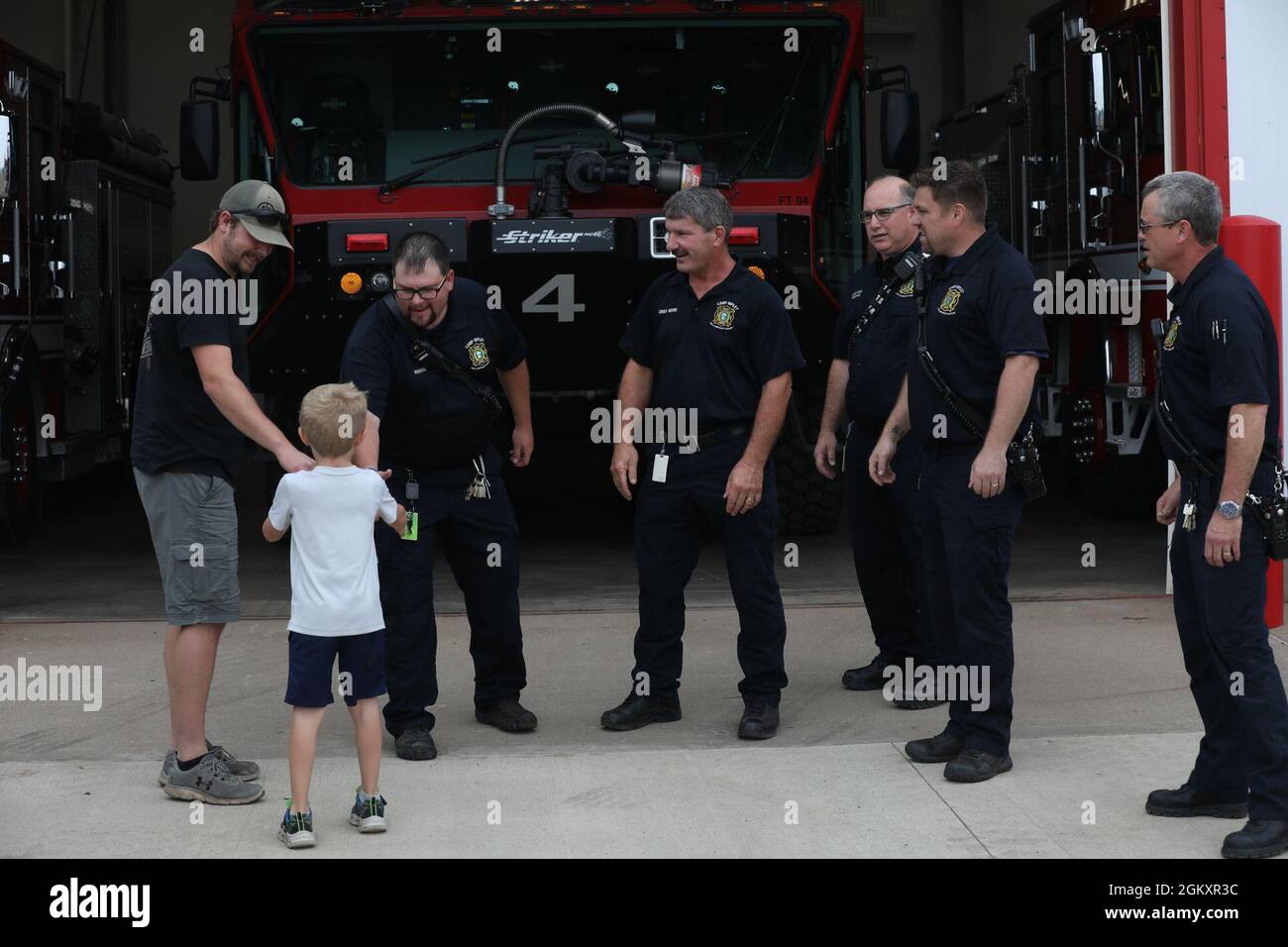 Firefighters at Camp Ripley Training Center, Minnesota, give six year ...