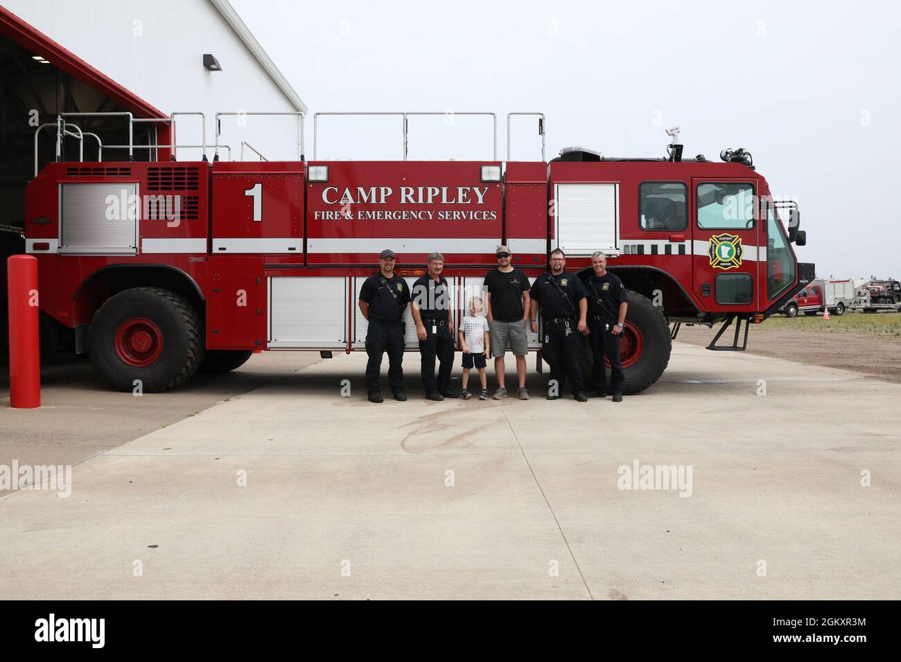 Firefighters from Camp Ripley Training Center, Minnesota, pose for a ...