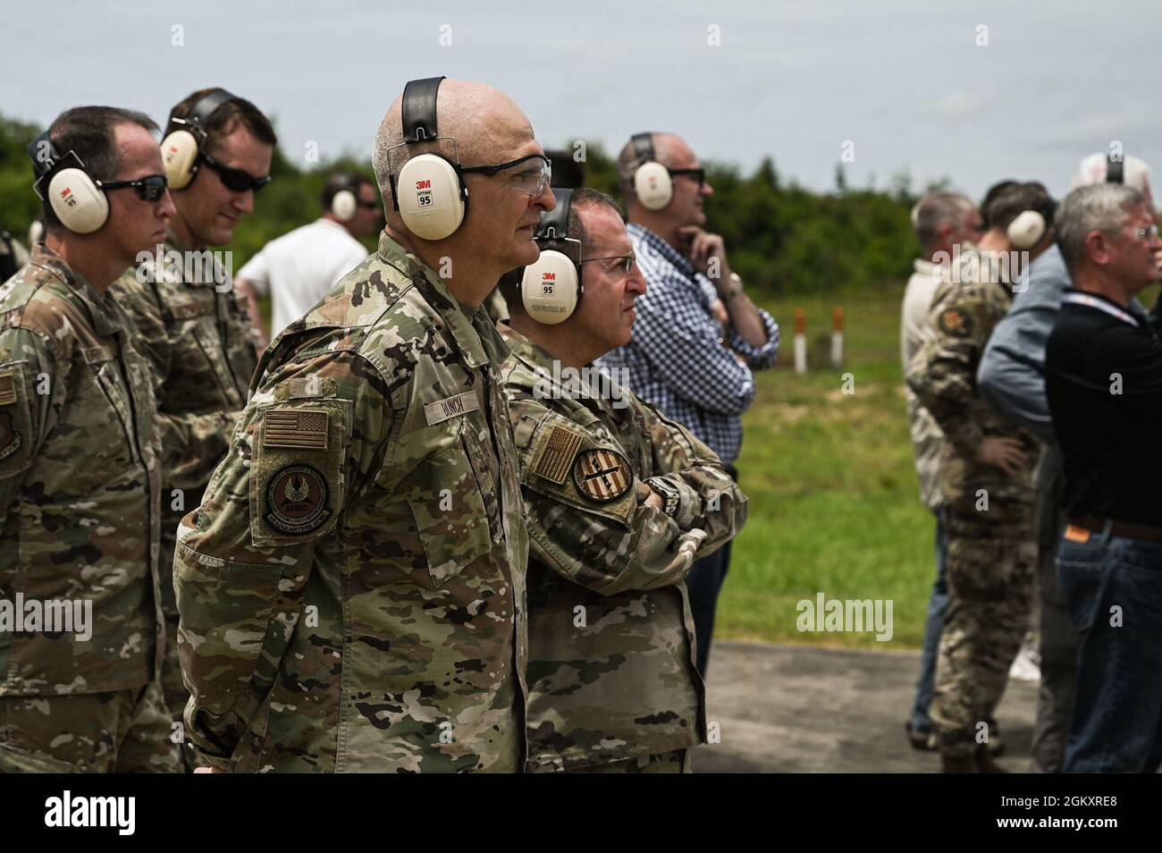 U.S. Air Force Gen. Arnold Bunch, left, commander of Air Force Materiel ...