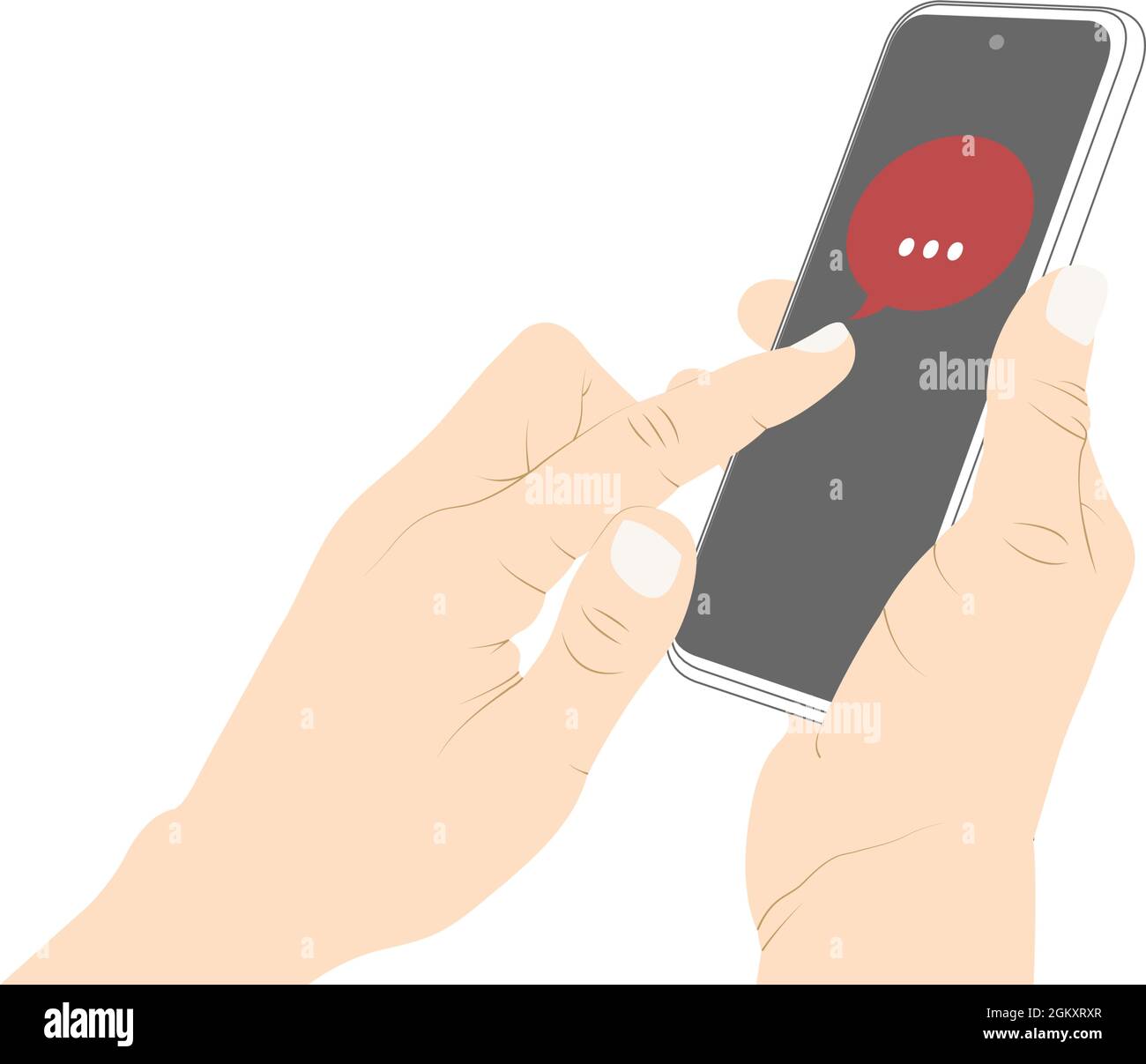 Messaging, while using a smartphone, chat, talk, conversation vector ...
