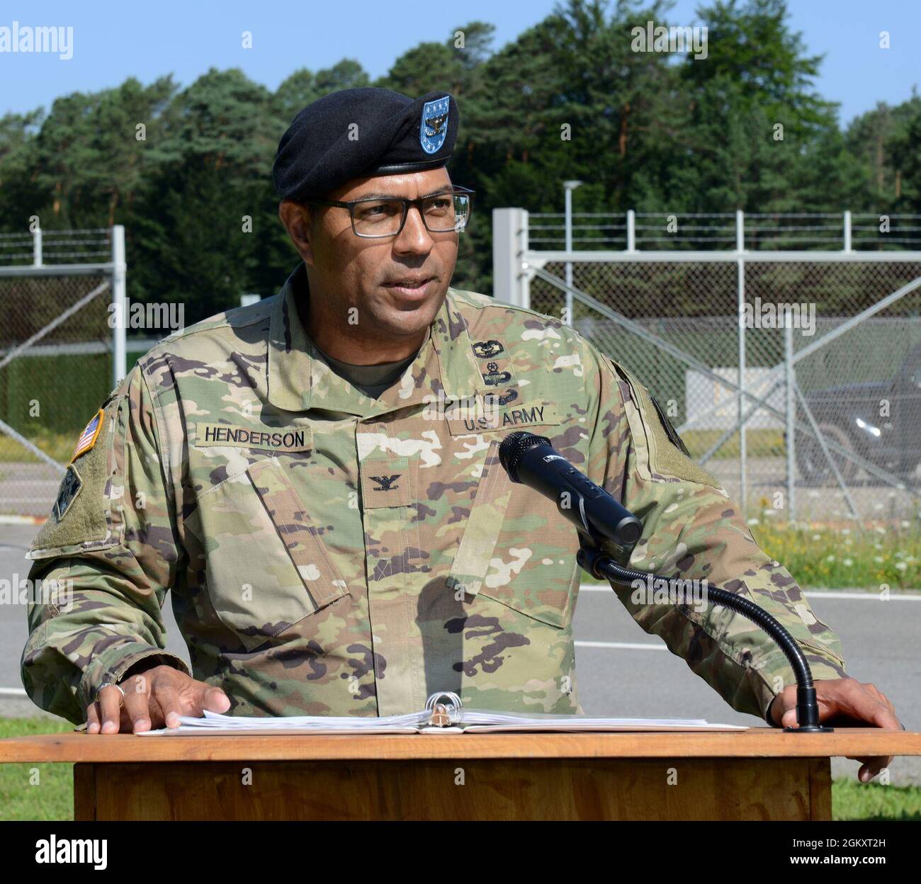 U.S. Army Col. Jordan V. Henderson III, 30th Medical Brigade commander ...
