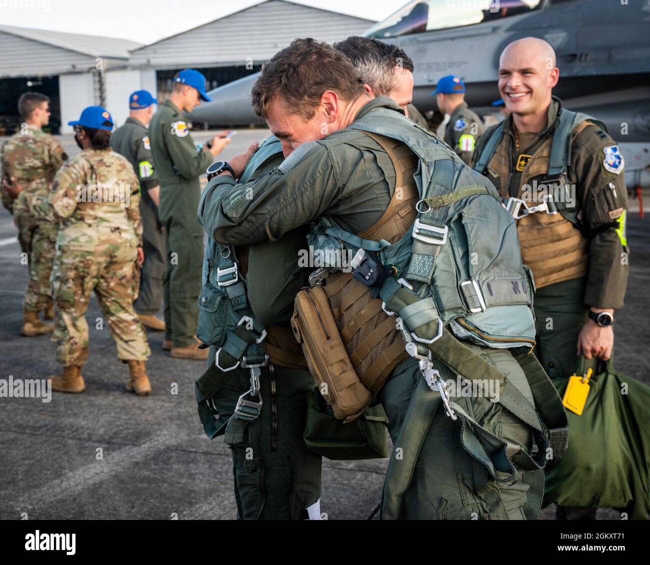 U.S. Air Force Capt. Devin Mulvanny, an F-16 Fighting Falcon pilot ...