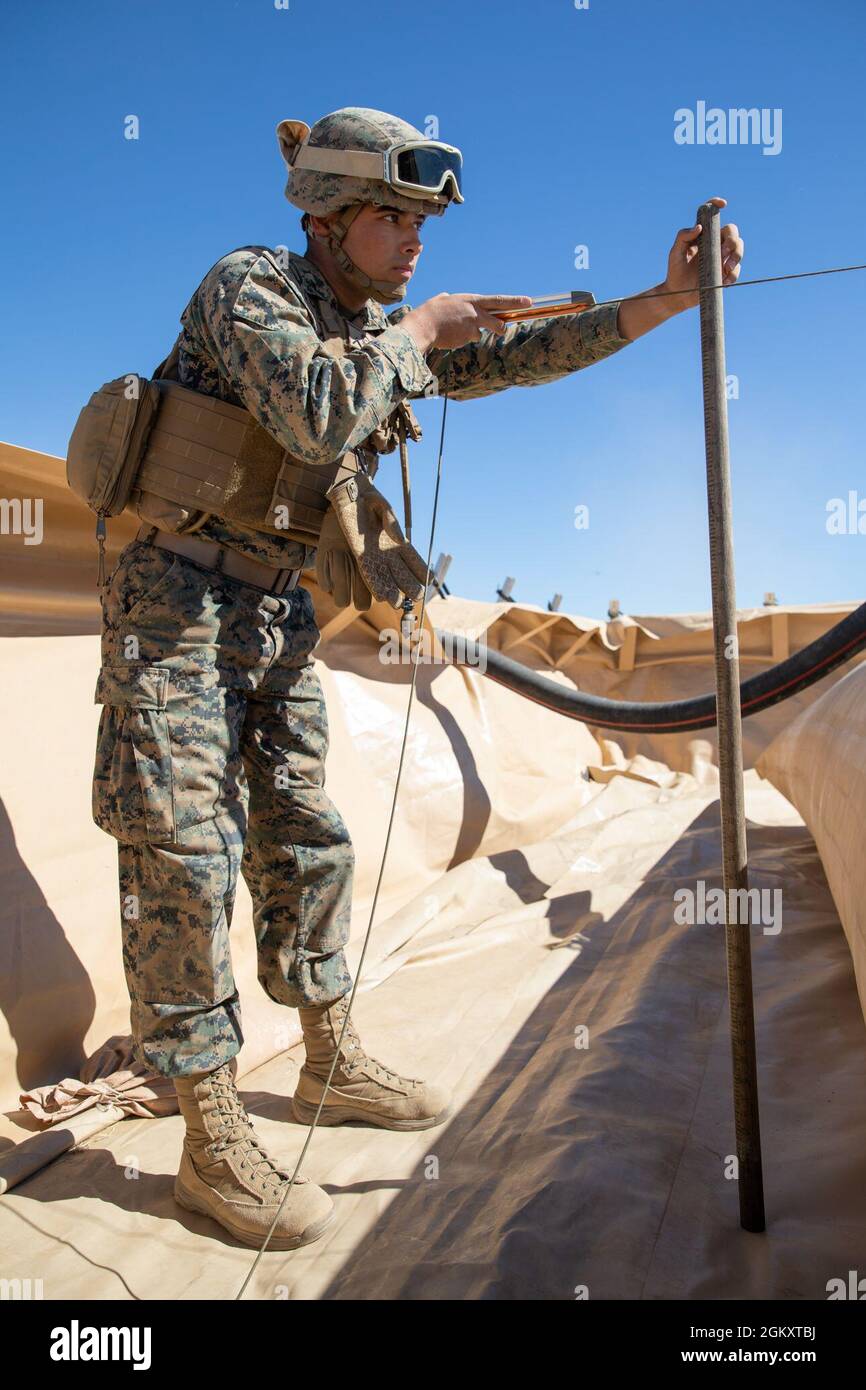U.S. Marine Corps Pfc. Christian Rodriguez-Vega, a bulk fuel specialist ...