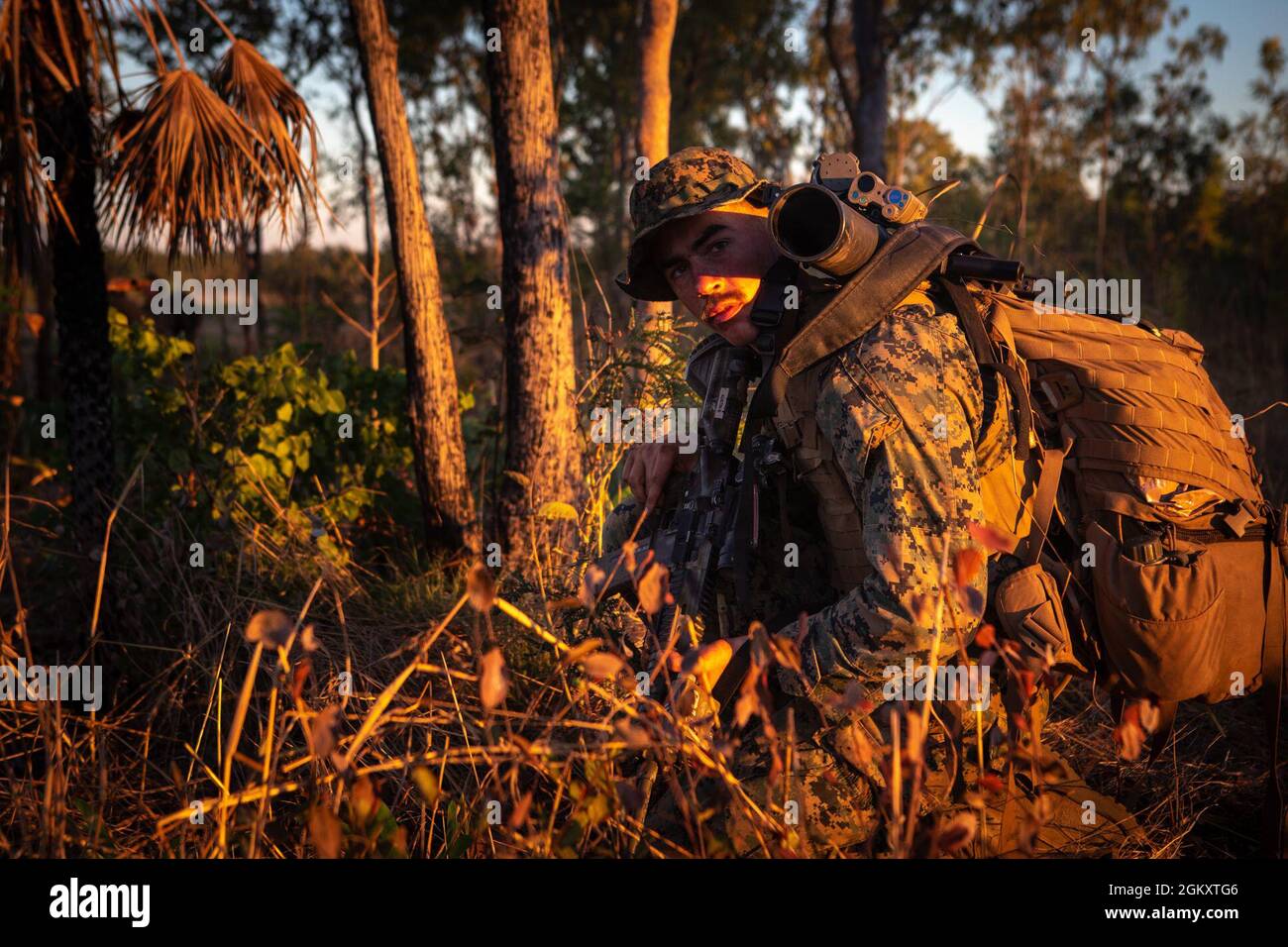 U.S. Marine Corps Lance Cpl. Andres Reyes, a rifleman with Company B ...