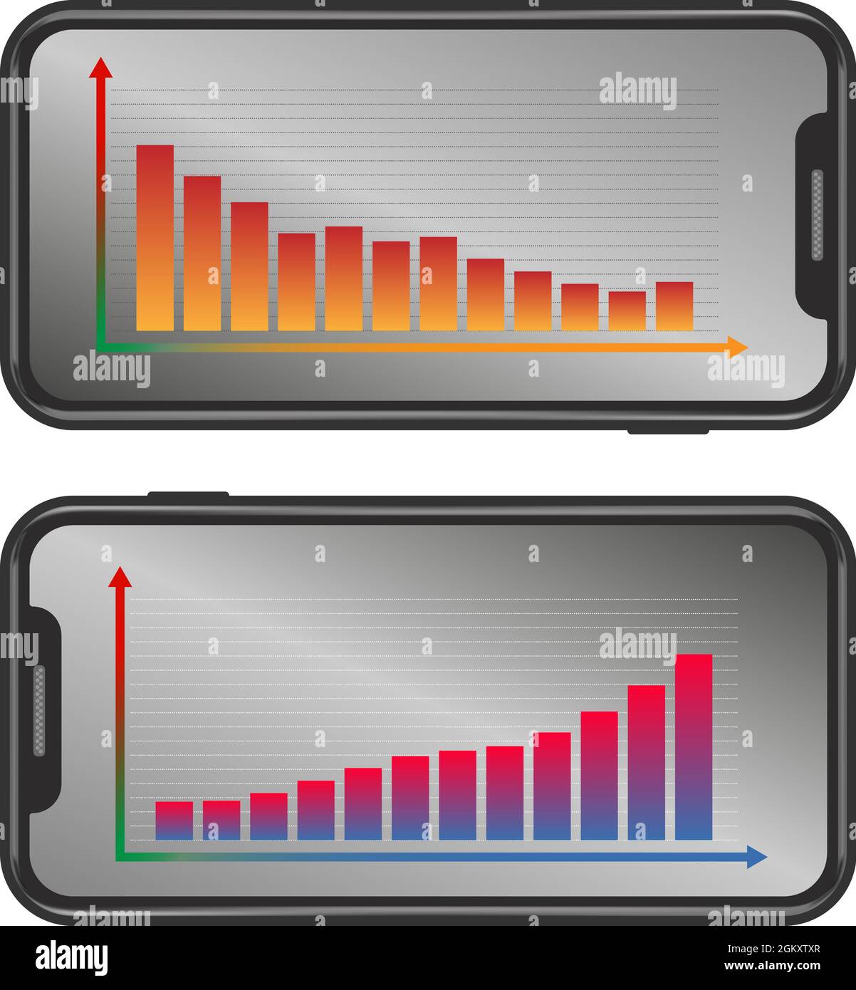 Smart phone, economy, currency, finance, business, tracking, graph ...