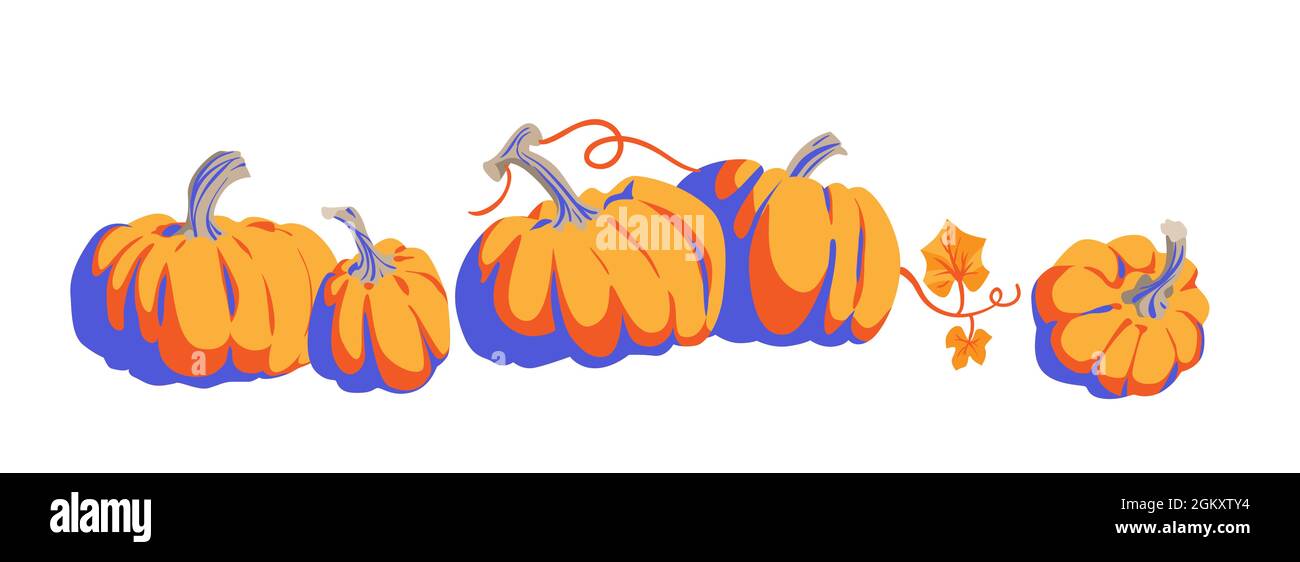 Pumpkins cartoon objects isolated Stock Vector Image & Art - Alamy