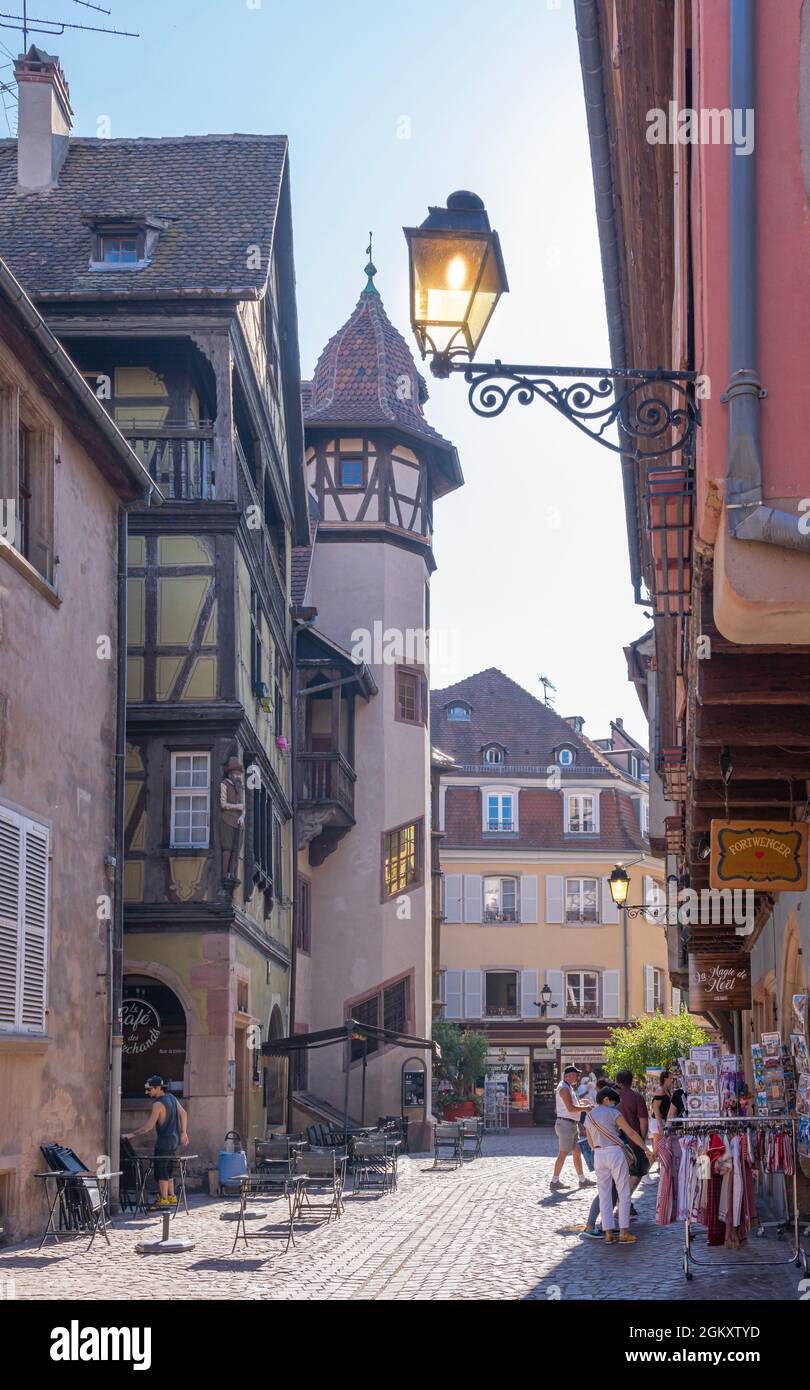 Colmar, France - 09 16 2021: Typical houses and colorful facades in the ...
