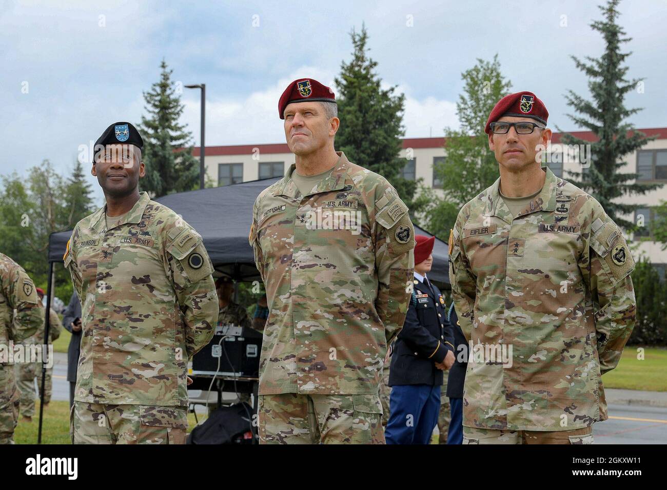 Maj. Gen. Xavier Brunson, Commander I Corps, left, Maj. Gen. Peter ...