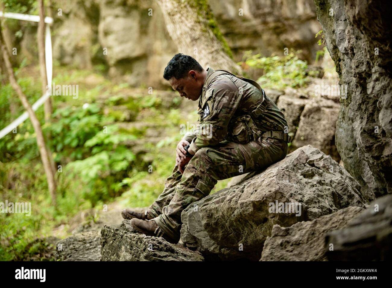 Staff Sgt. Jamal Tmatk, from the U.S Army Cadet Command, competes in ...