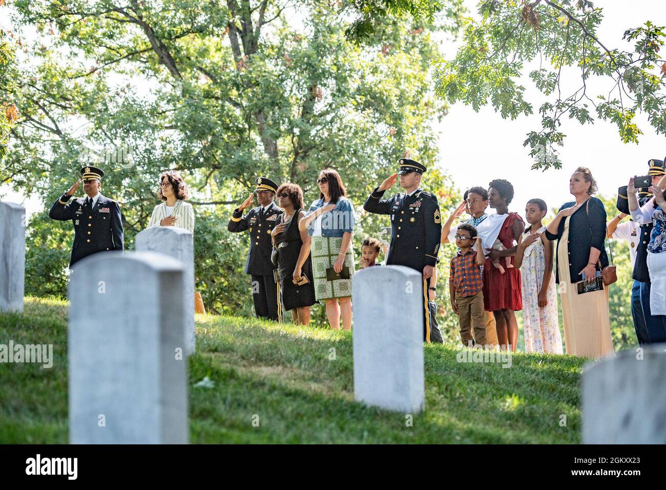 Soldiers and family members attend at ceremony at Chaplain's Hill in ...