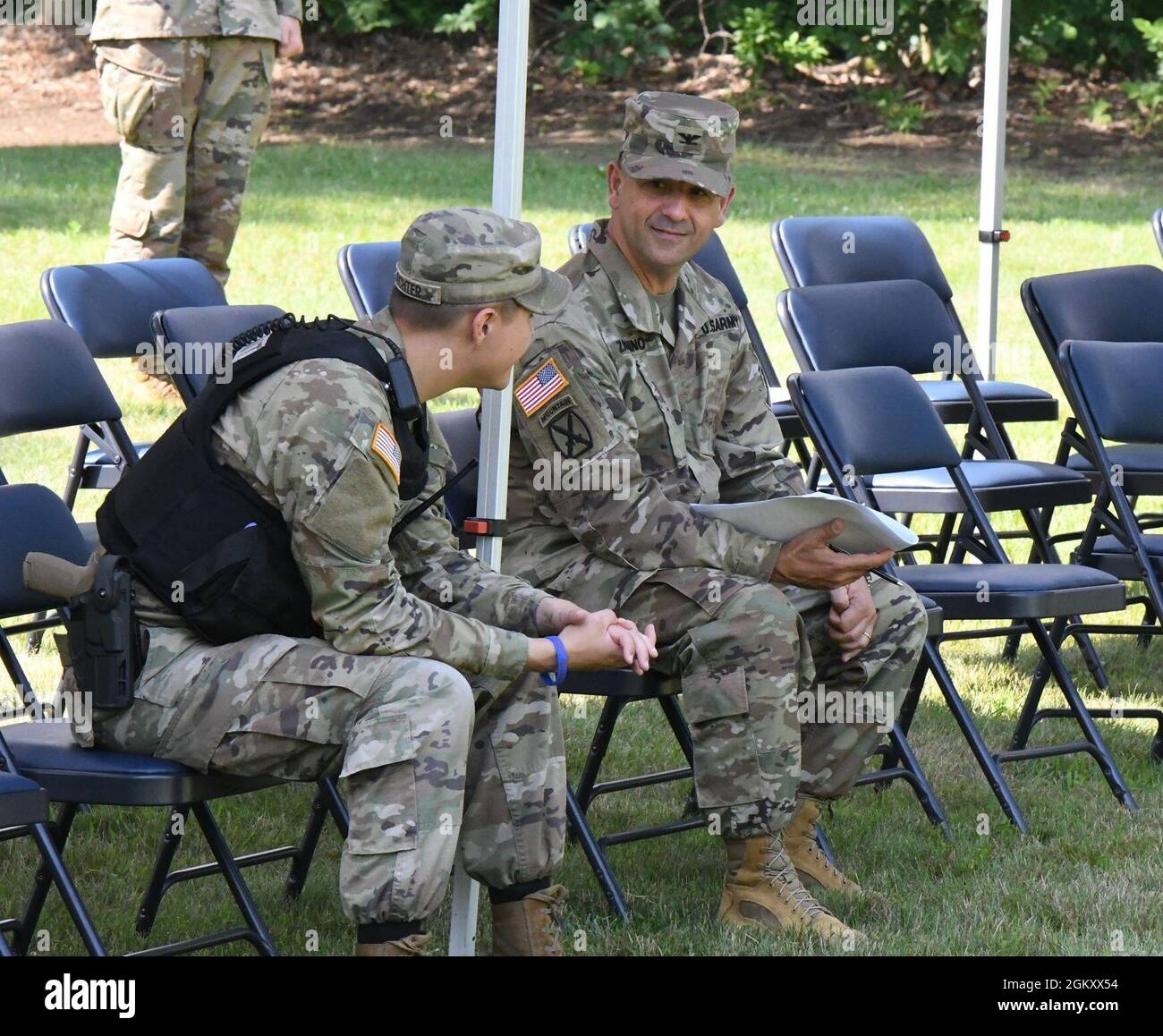 Col. James J. Zacchino Jr. talks with a Soldier from the 91st Military ...