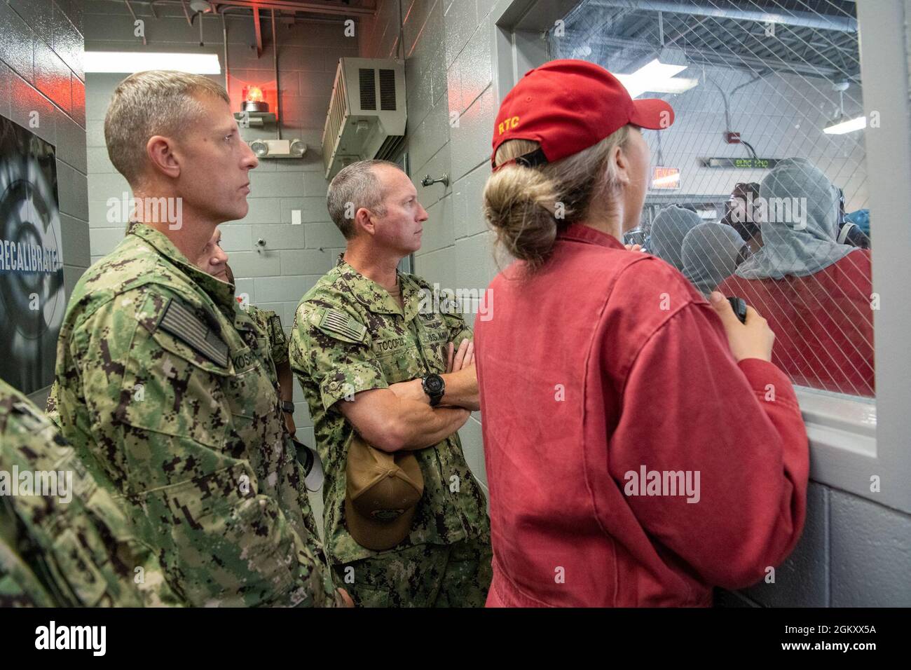 Senior Enlisted Leaders from around the fleet observe recruits as they ...